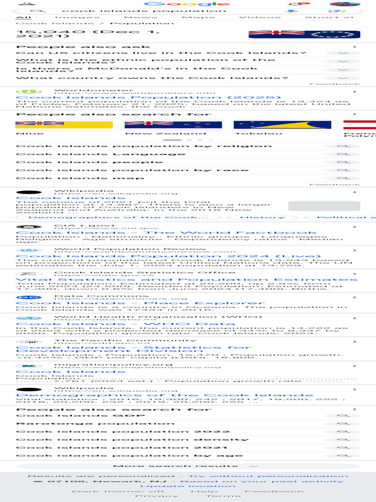Cook Islands Population - Google Search | PDF
