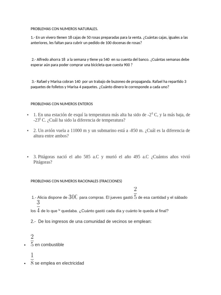 Ejercicios de Numeros Reales | PDF