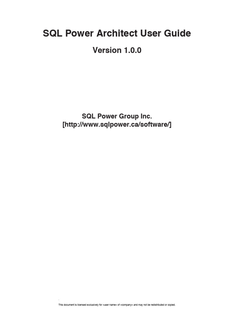 SQLPowerArchitectUserGuide 1.0.0 | PDF | Databases | Sql