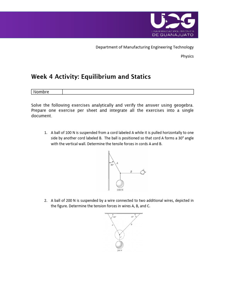 W5 Equilibrium and Statics | PDF
