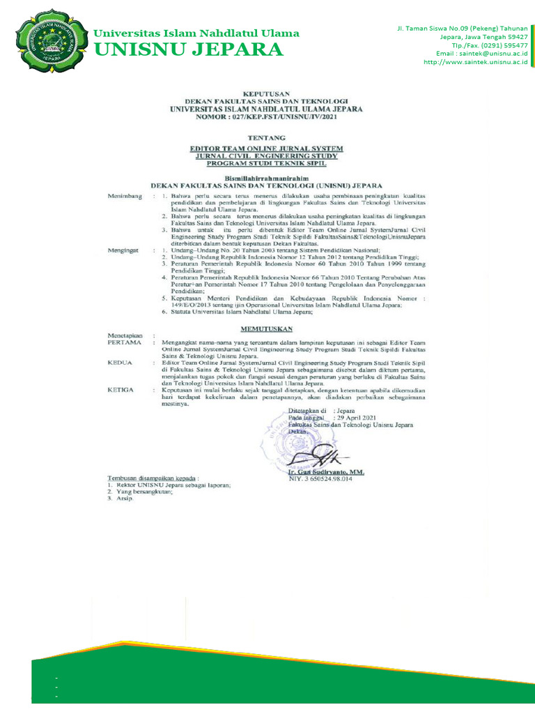 Program Studi di UNISNU Jepara | PDF