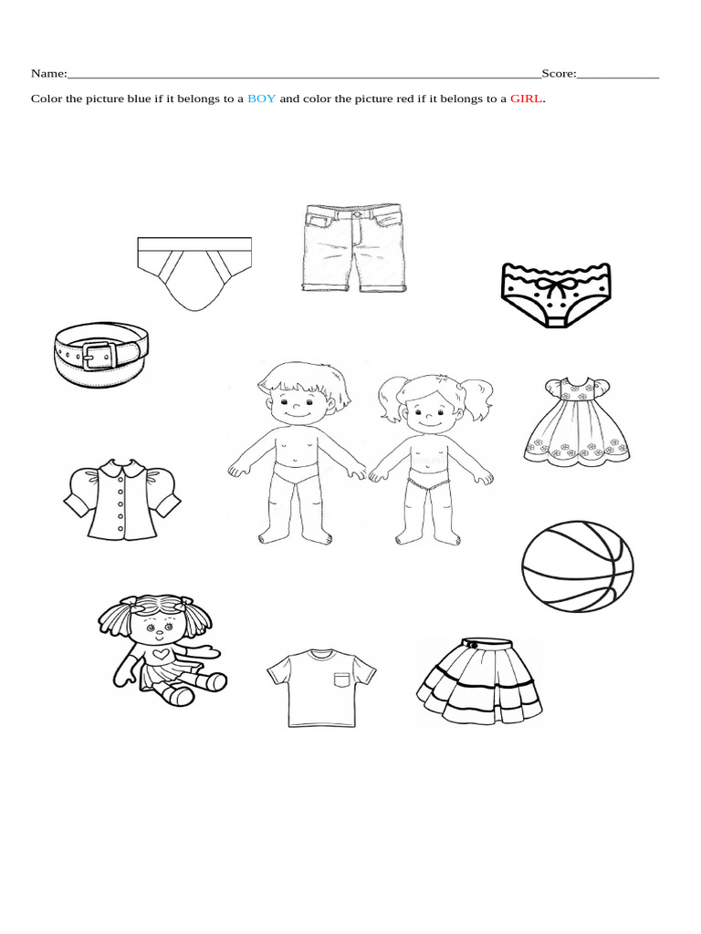 Day Care Boy & Girl Worksheet | PDF