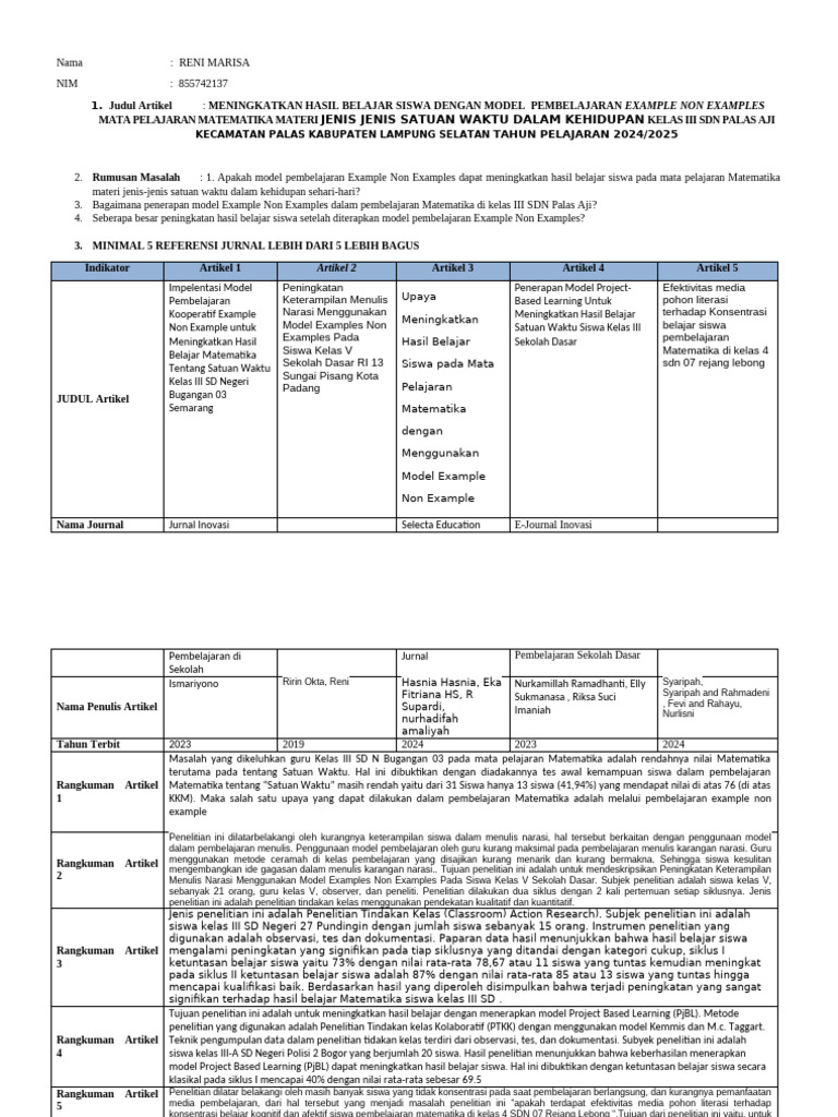 Format Tugas 1 Karya Ilmiah Reni Marisaa-855742137 | PDF