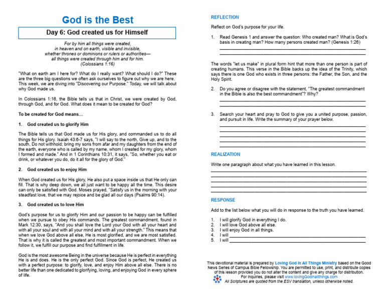 Discovering Our Purpose in God | PDF | Glory (Religion) | Trinity