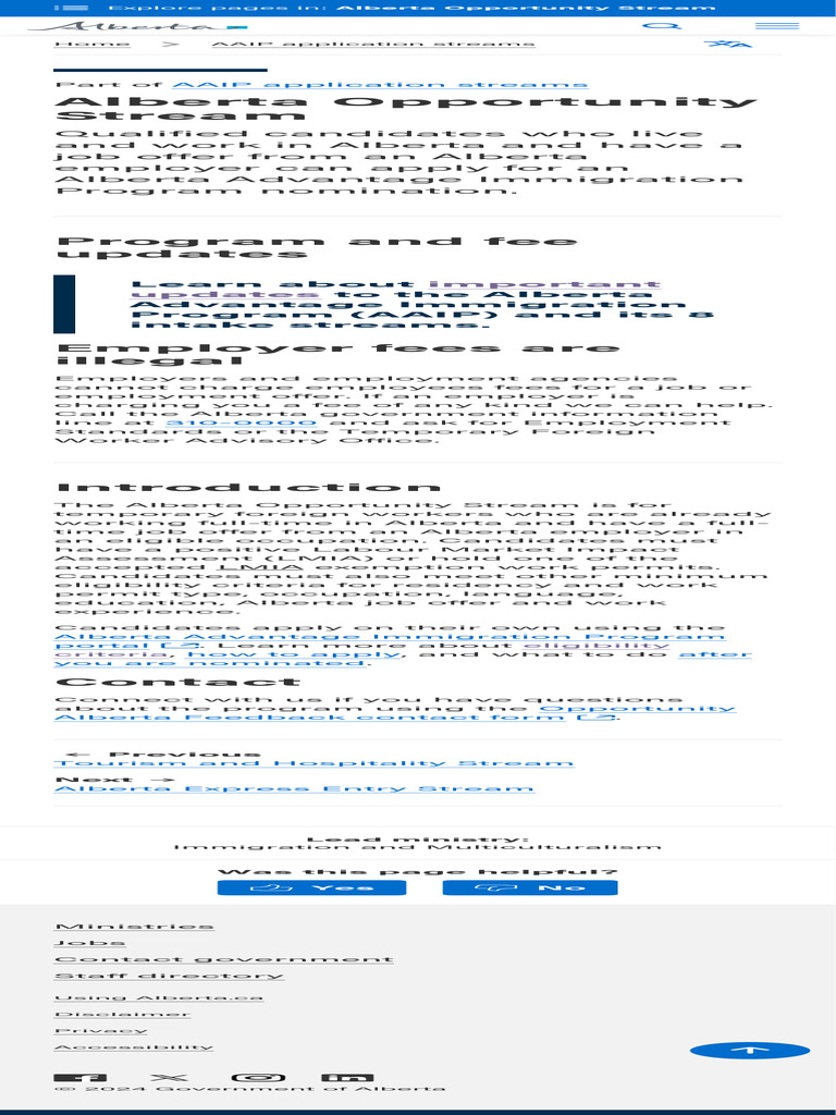 Alberta Opportunity Stream Alberta - Ca | PDF