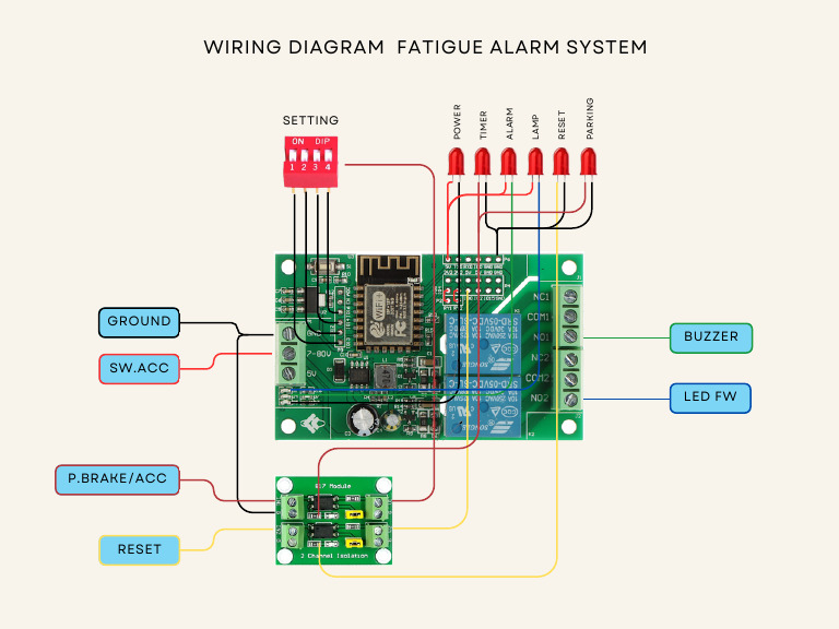 Wiring Diagram Fatigue Alarm Esp8266-2xrelay | PDF