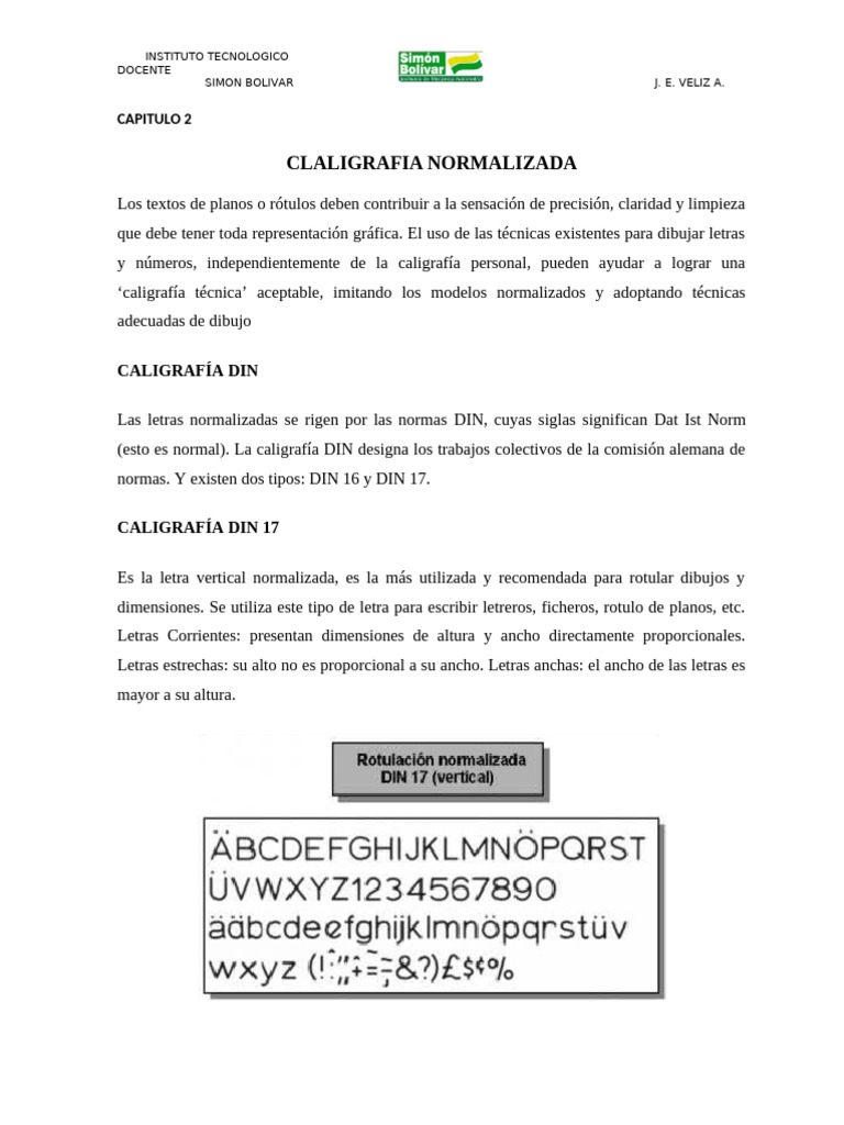 Caligrafía Normalizada DIN 17 y 16 | PDF | Caligrafía | Dibujo
