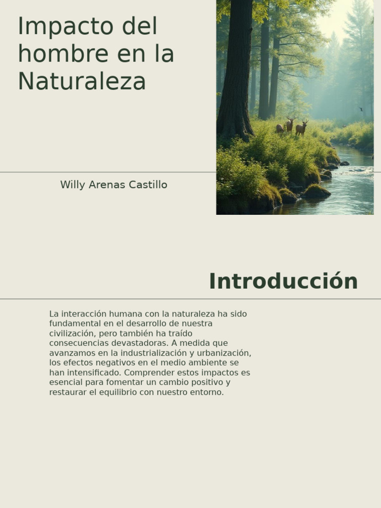Impacto Del Hombre en La Naturaleza | PDF | Gases de efecto invernadero ...