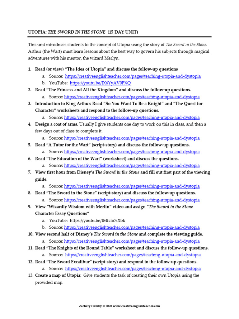 Utopia: Sword in The Stone | PDF | Excalibur