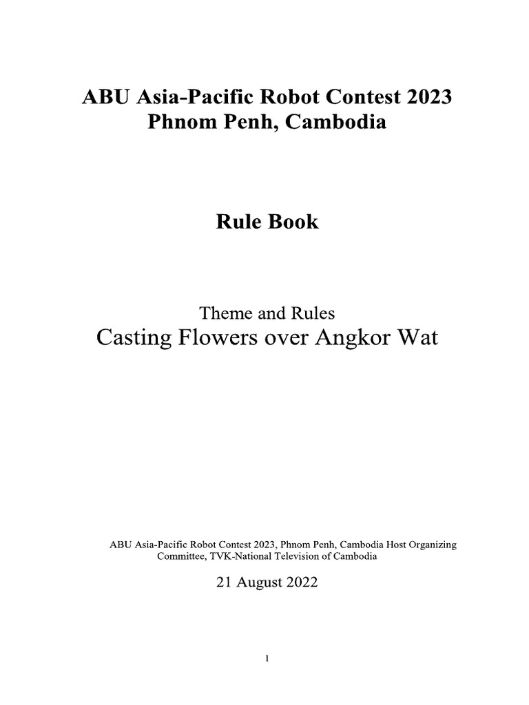 ABU Robocon 2023 Rulebook | PDF