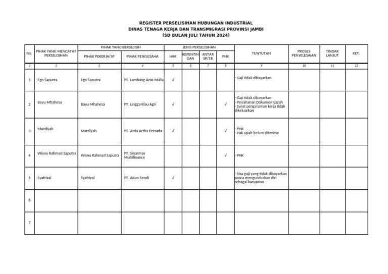 Buku Register PHI 2024 Bahan Portofolio | PDF