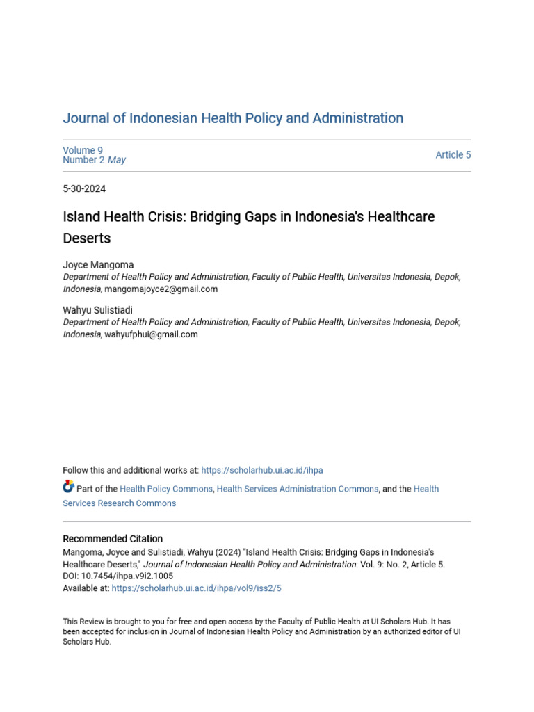 Island Health Crisis in Indonesia | PDF | Health Care | Health Equity