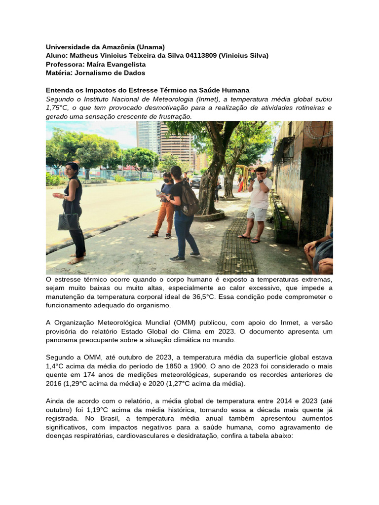 Estresse Térmico e Seus Efeitos na Saúde | PDF | Calor | Temperatura