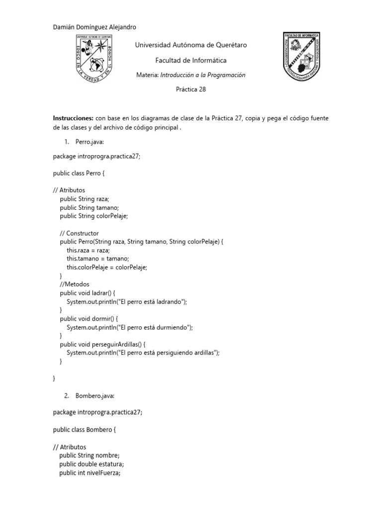 Práctica 28 - DDA | PDF | Java (lenguaje de programación) | Desarrollo ...