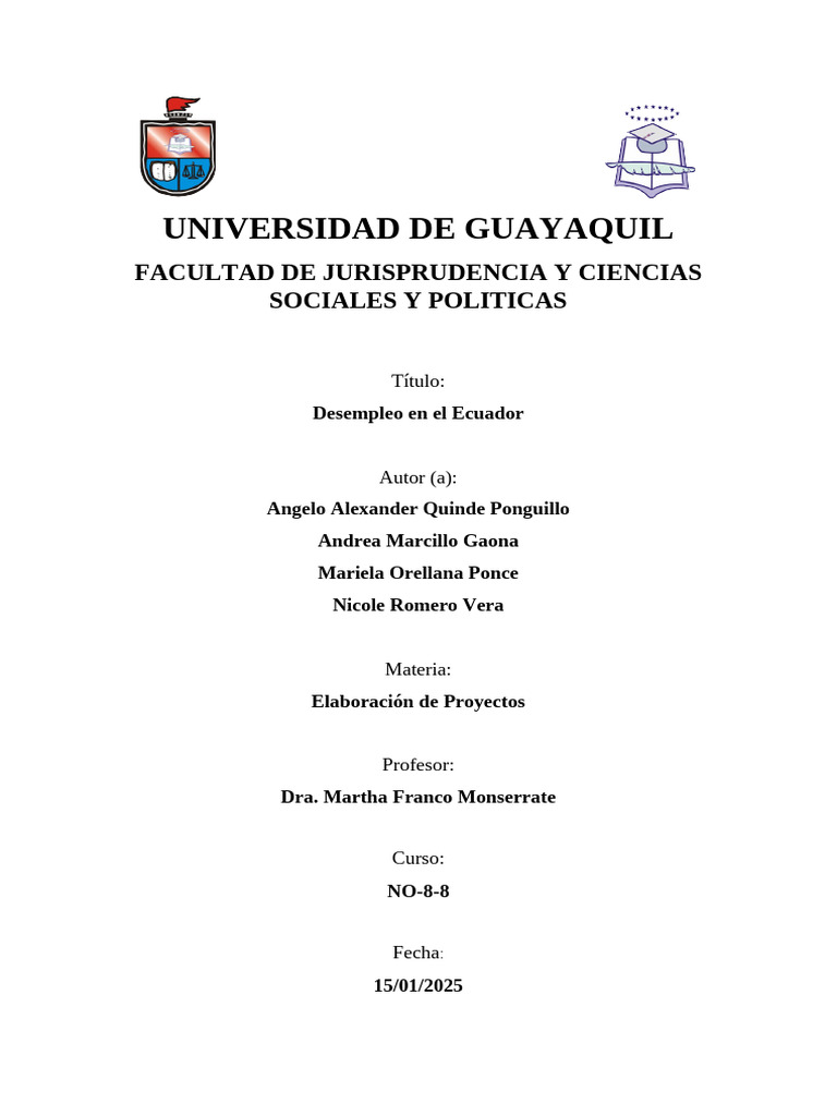 Trabajo Grupal #2 - Elaboración de Proyectos | PDF | Desempleo | Empleo