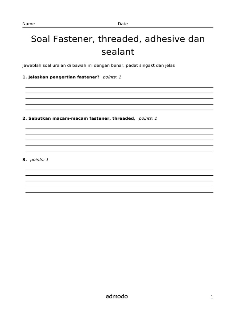 Pengertian dan Jenis Fastener | PDF