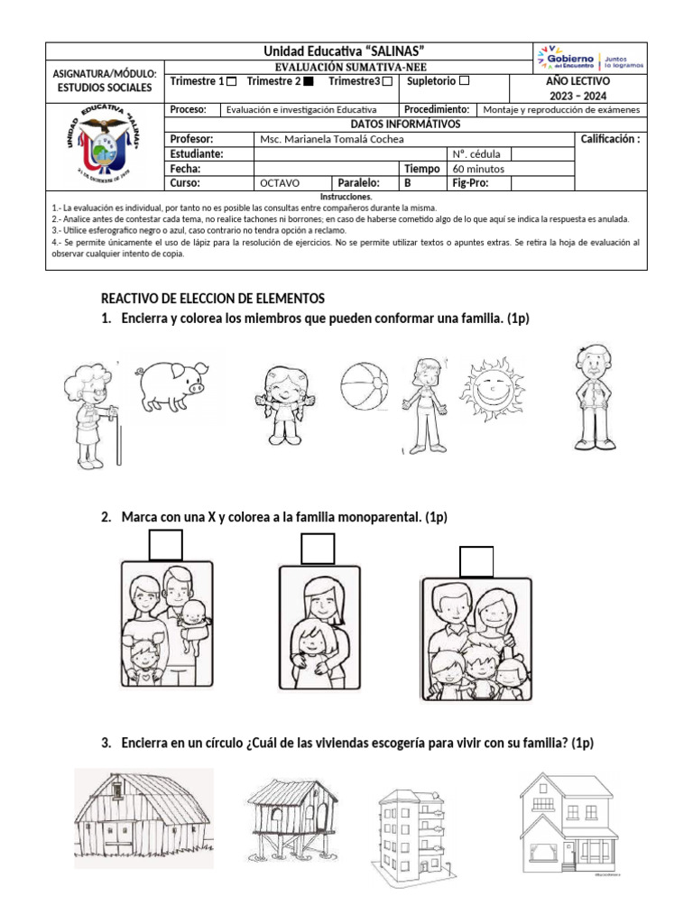 Examen - 8vo - Eess - Segundo Trimestre - Nee | PDF