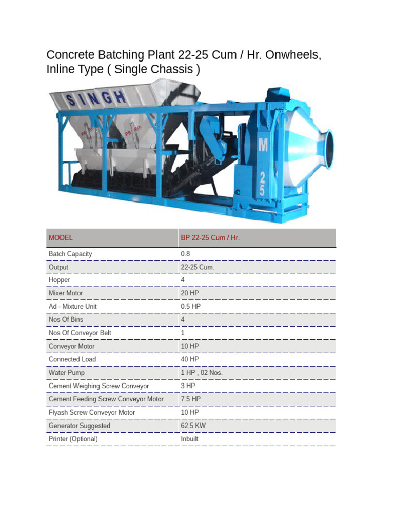 Concrete Batching Plant 22 | PDF