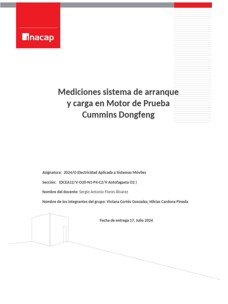 Mediciones Sistema de Arranque y Carga en Motor de Prueba | PDF | Ingenieria Eléctrica ...
