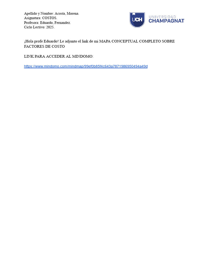 Mindomo Completo Factores de Costo - Acosta | PDF