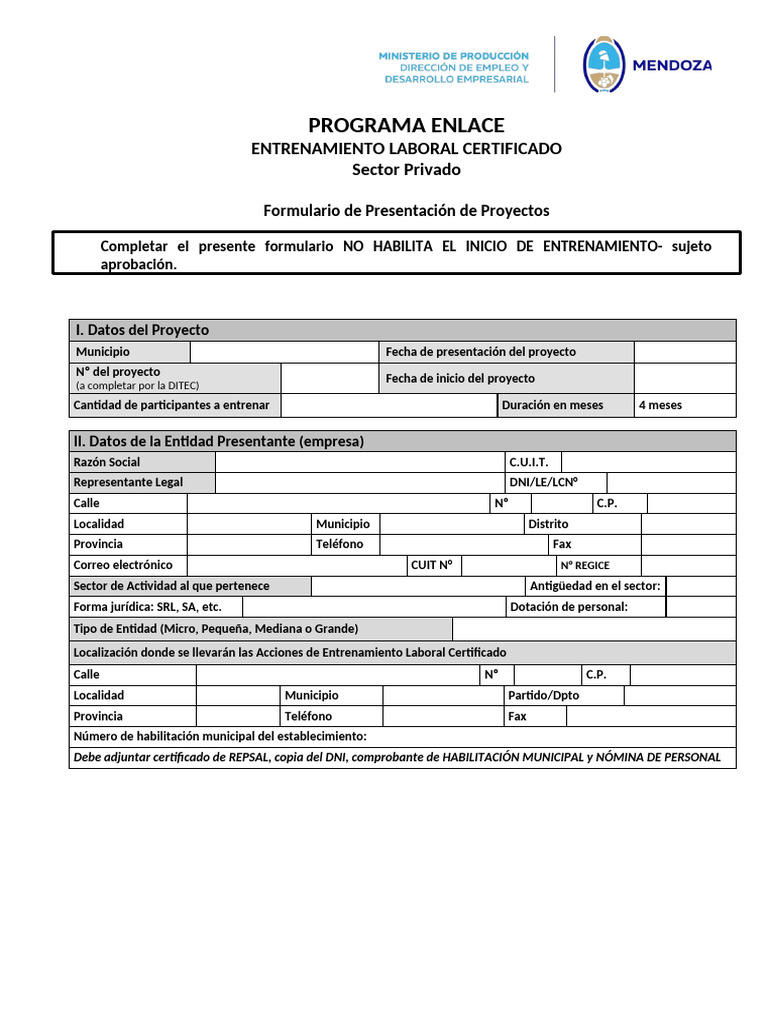 Formulario - Proyecto Enlace 2025 | PDF | Derecho laboral | Salario mínimo