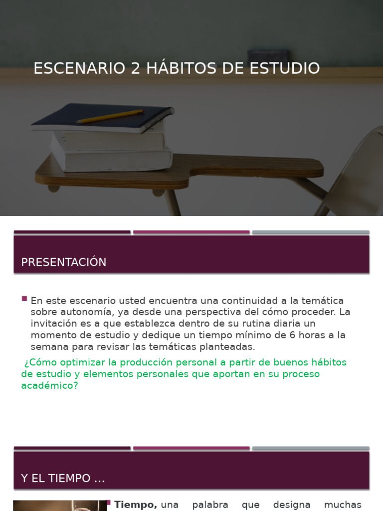 Escenario 2 Hábitos de Estudio | PDF | Aprendizaje | Conocimiento