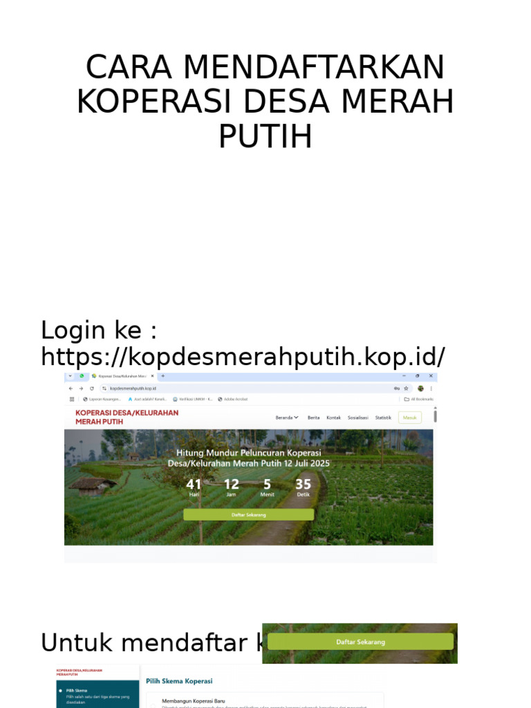 Cara Mendaftarkan Koperasi Desa Merah Putih | PDF