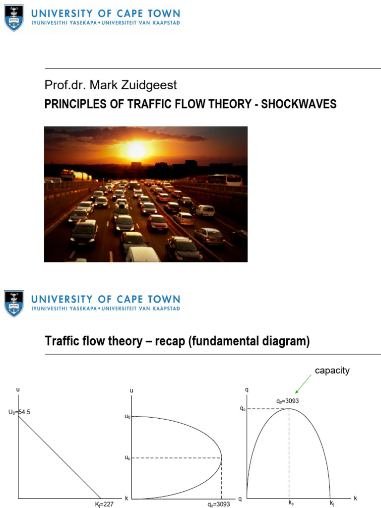 CIV4046F 2025 Traffic Flow Theory - Lecture 2 | PDF | Shock Wave | Transportation Engineering
