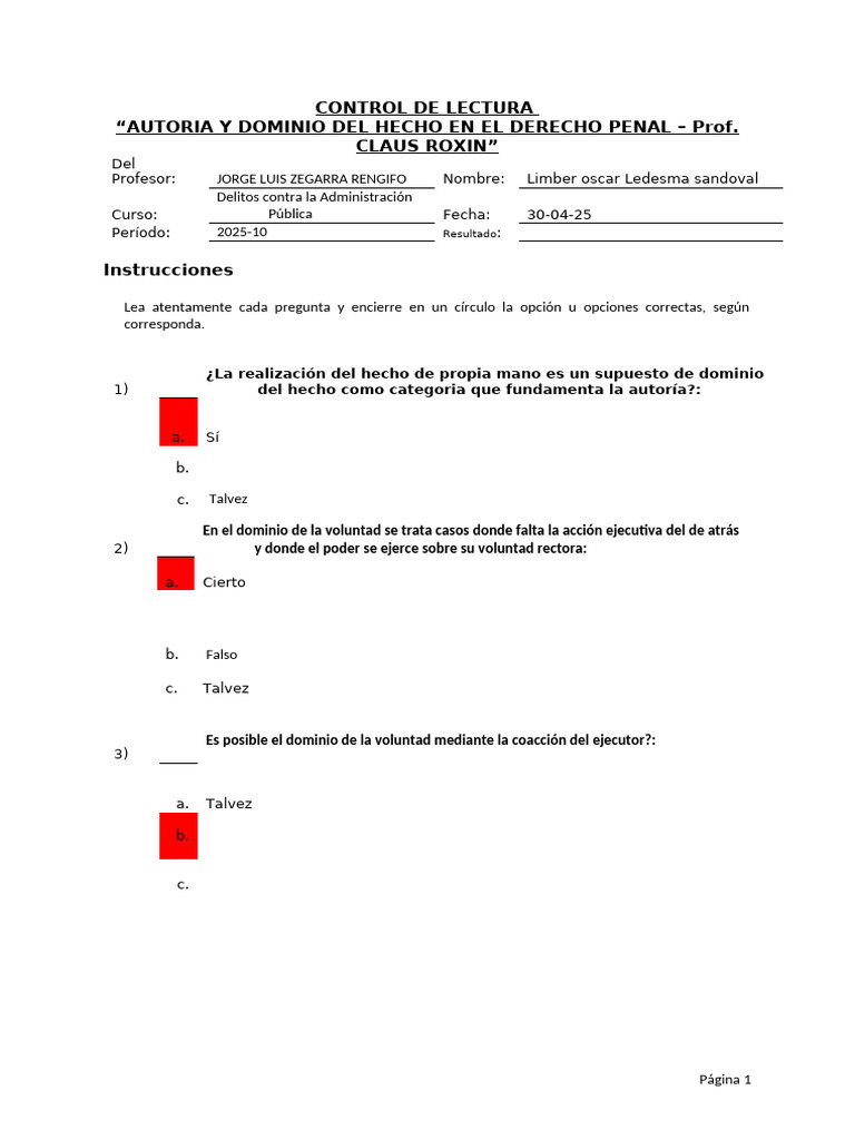 Control de Lectura 1 | PDF