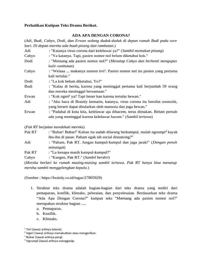 Soal Autentik Bindo - Teks Drama1 | PDF
