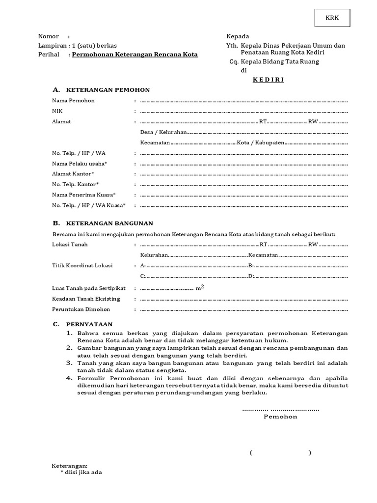 Formulir KRK - 220413 | PDF