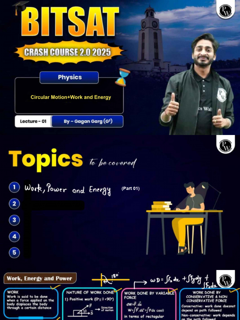 Circular Motion+Work and Energy 01 - Class Notes | PDF