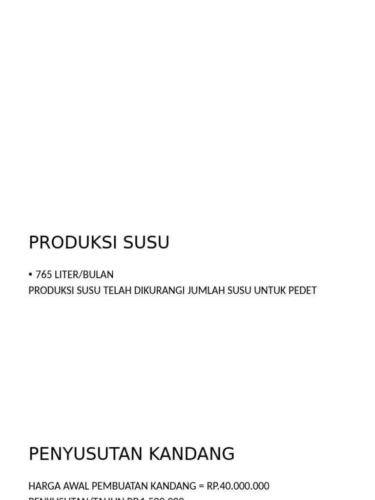 Analisa Usaha Sapi Perah Menguntungkan | PDF