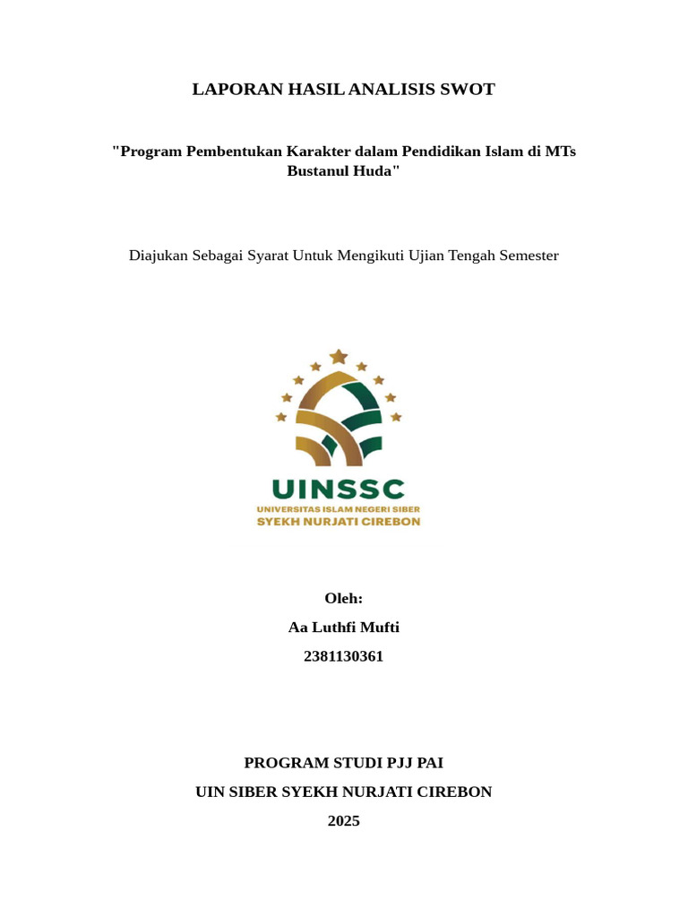 Laporan Hasil Analisis Swot | PDF