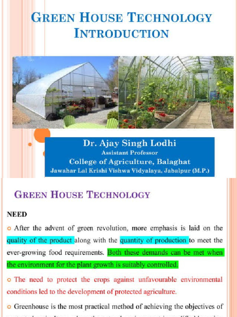 Green House Technology Introduction | PDF