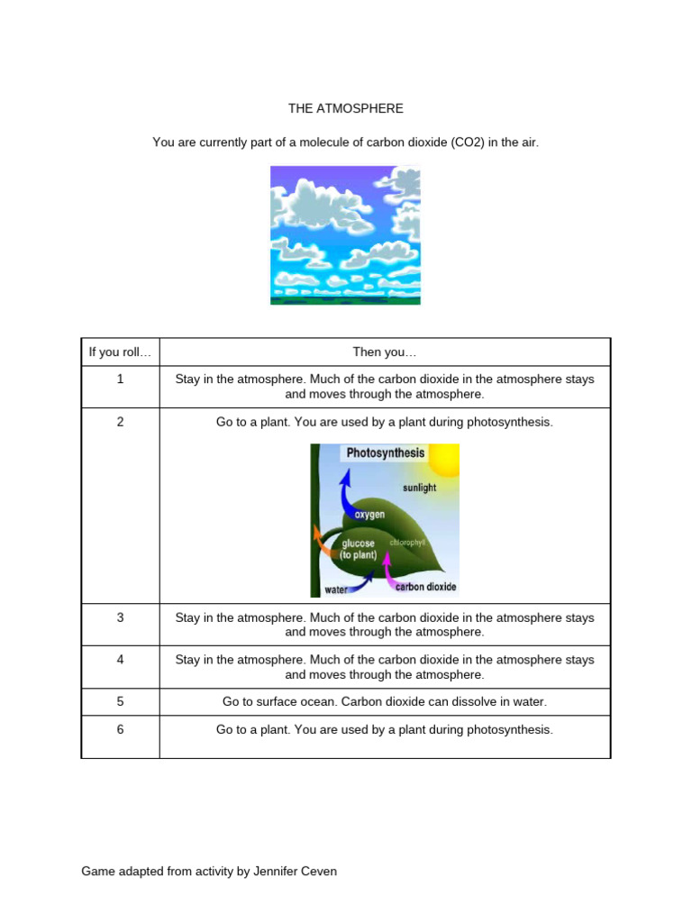 Student Copy of Carbon Cycle Game Stations 2025 | PDF | Oceans | Carbon ...