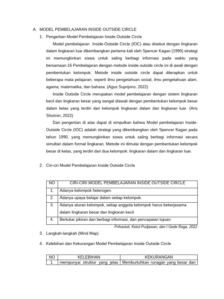 Model Pembelajaran Inside Outside Circle | PDF