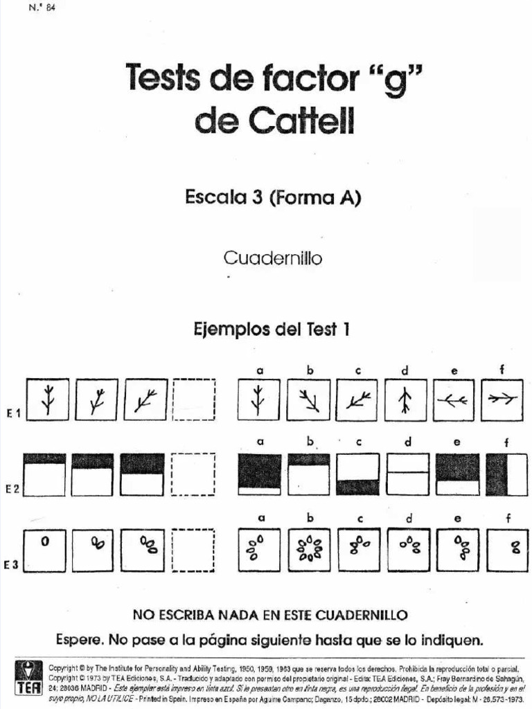 PDF Cuadernillo Escala 3 Factor G Compress | PDF