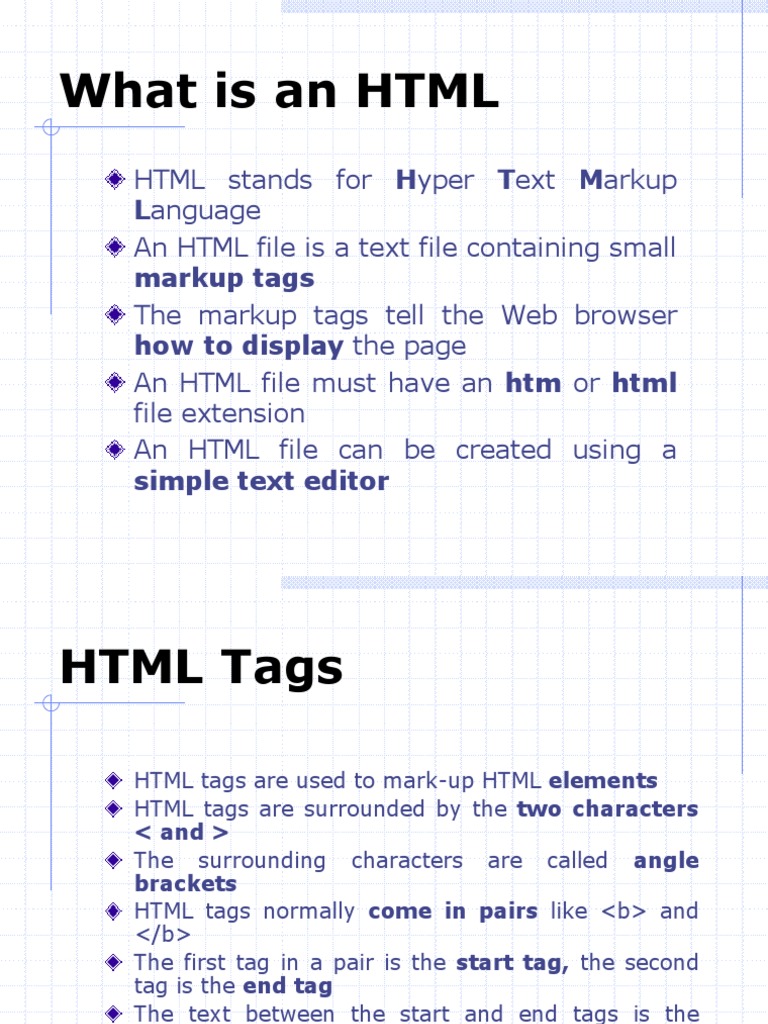 What Is An Html Language Markup Tags How To Display The Page Pdf Html Element Hyperlink