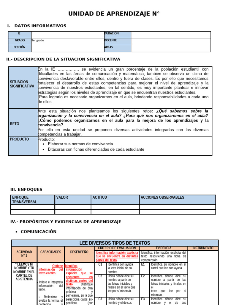 Formato de Unidad de Aprendizaje | PDF | Aprendizaje | Amor