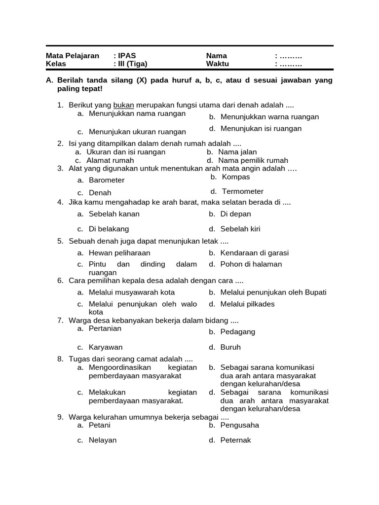 Fungsi dan Pemahaman Denah dalam IPAS | PDF