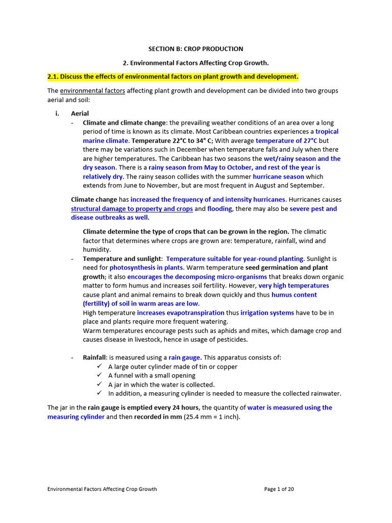 2.1-2.10 Environmental Factors Affecting Crop Growth. | PDF | Soil ...
