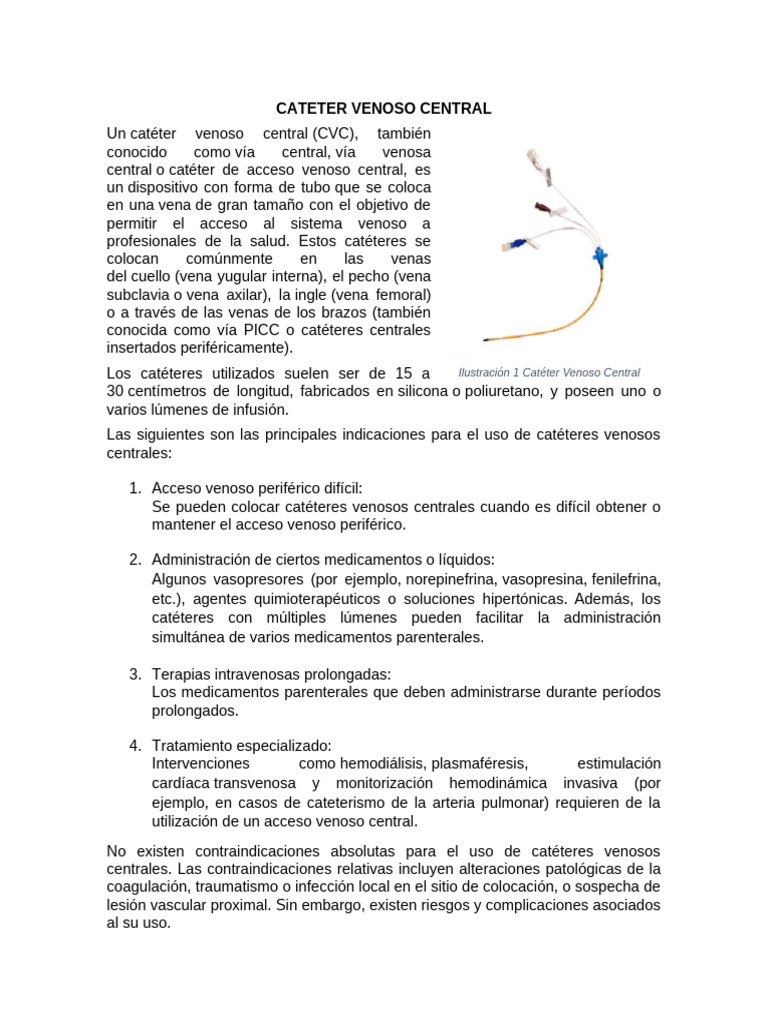 Tipos y uso del catéter venoso central | PDF | Hemodiálisis ...