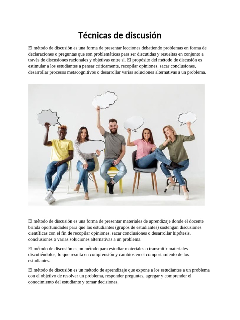 Técnicas de Discusión | PDF | Aprendizaje | Toma de decisiones