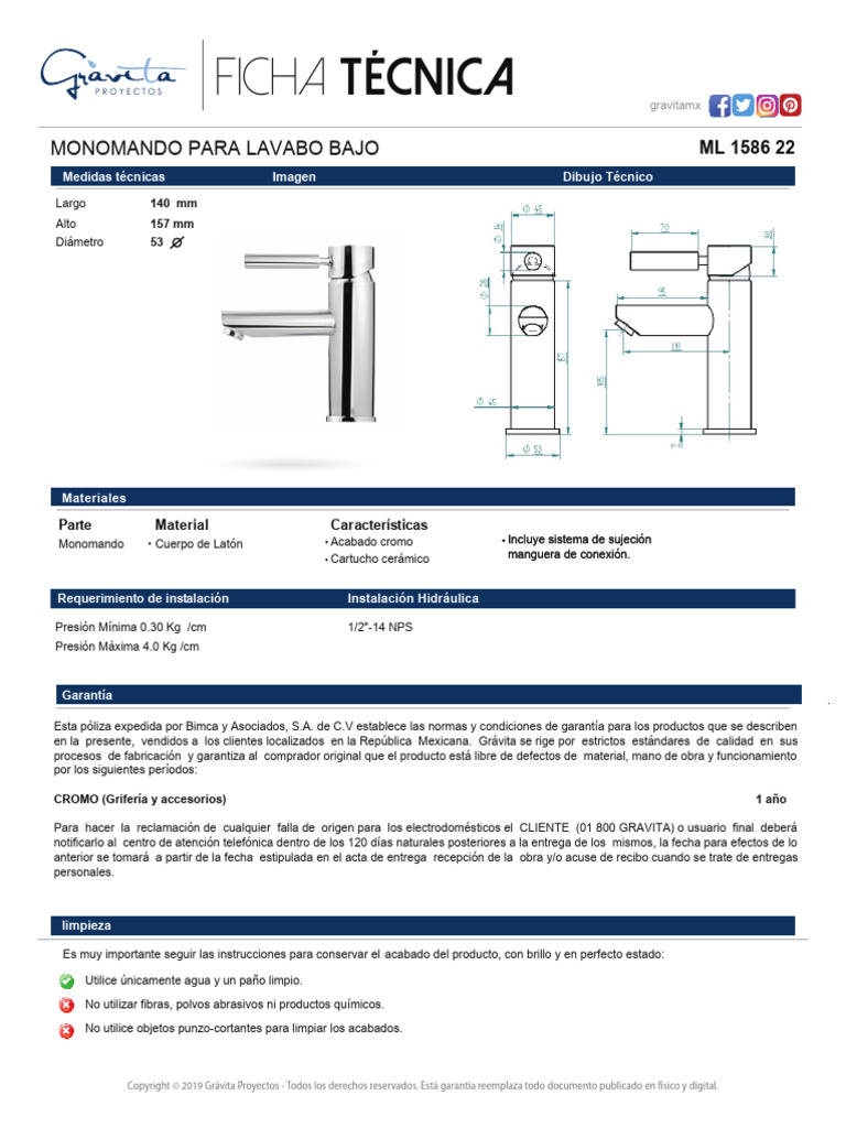 Gravita Monomando - ML 1586 22 | PDF