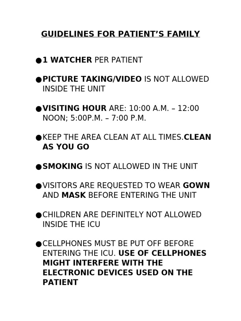 Guidelines For Patient | PDF