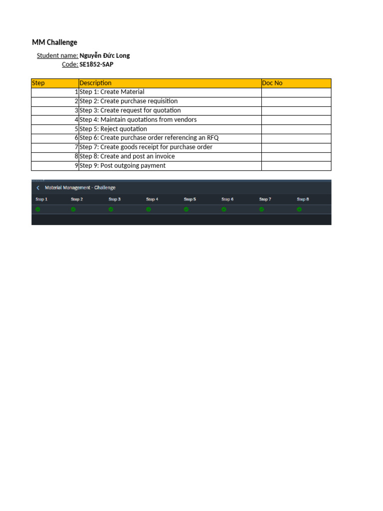 SAP MM Challenge Result | PDF