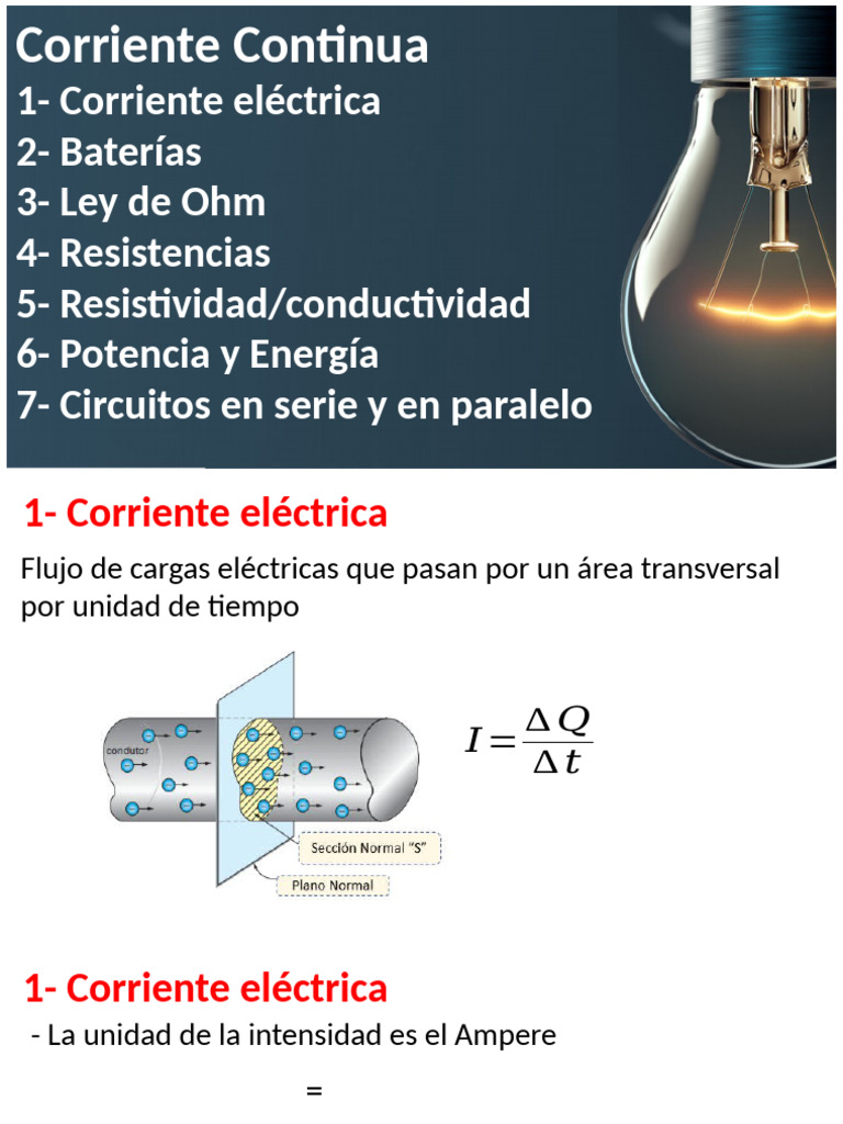9 Corriente Continua 1 | PDF | Corriente eléctrica | Resistencia ...