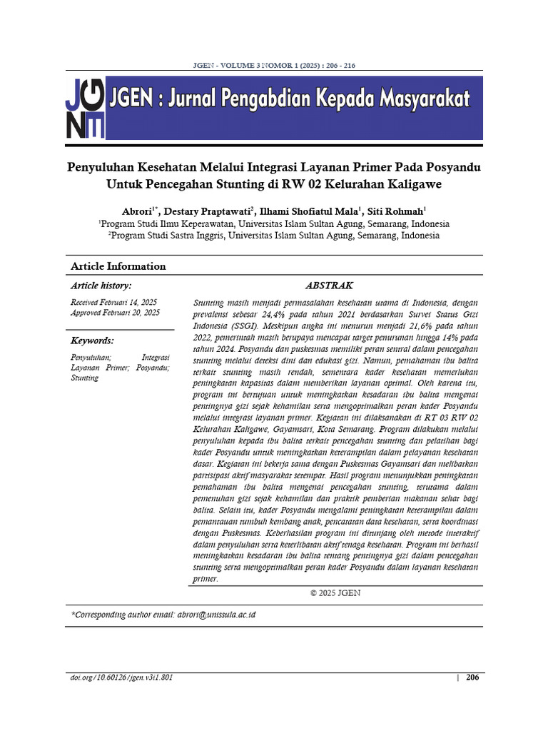 Penyuluhan Kesehatan Melalui Integrasi Layanan Primer Pada Posyandu ...