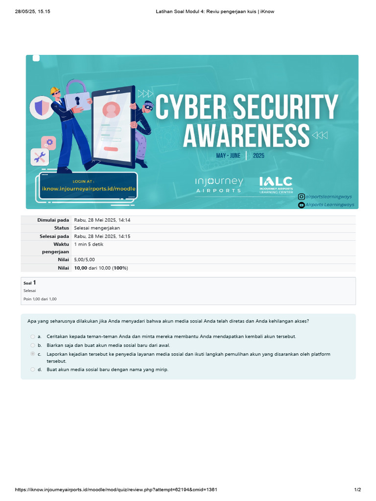 Latihan Soal Modul 4 - Cyber Security Region 2 | PDF